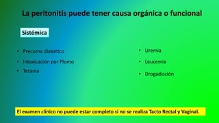 Peritonitis de la asignatura de Cirugia de Abdomen | PDF