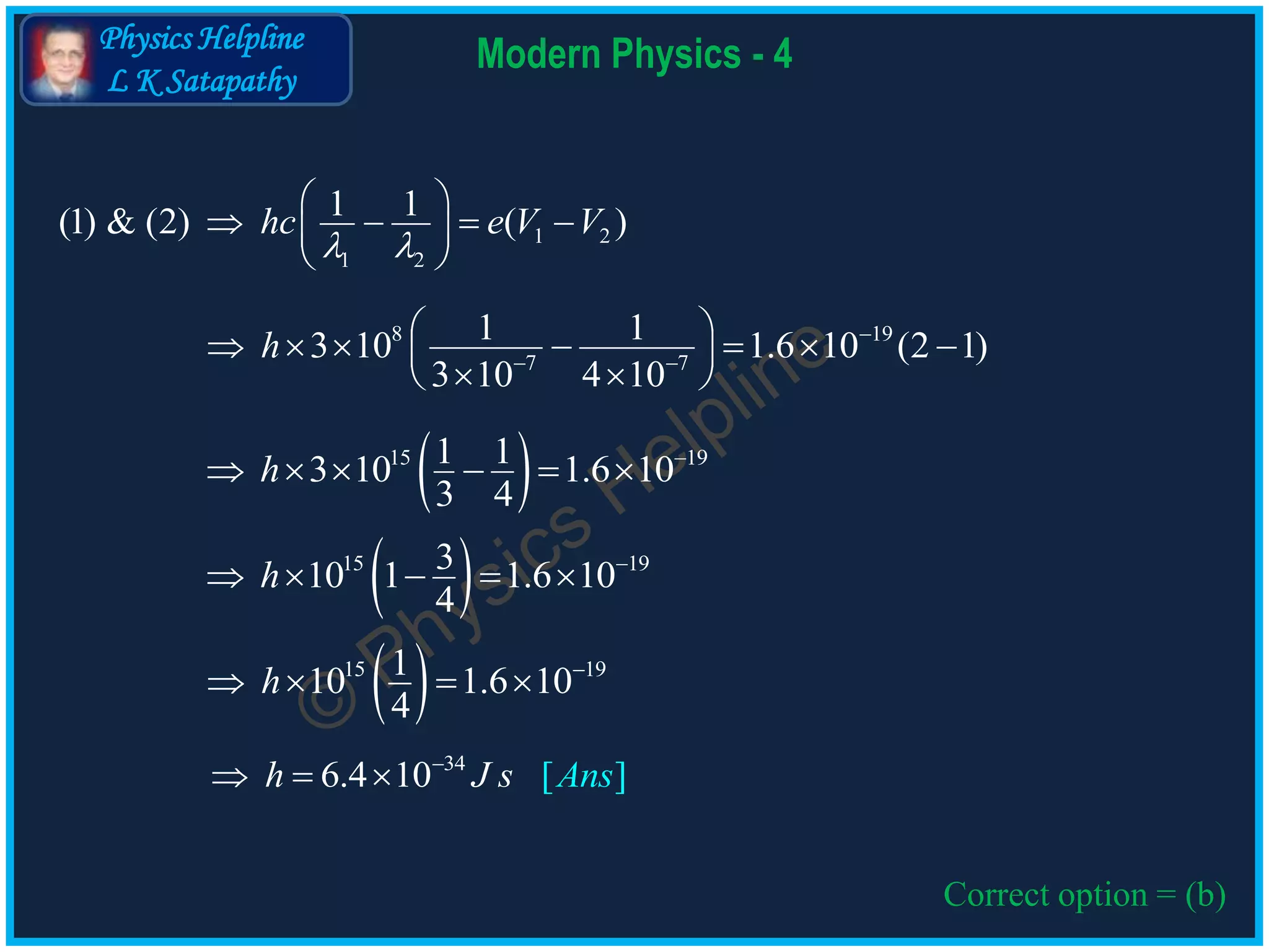 Photo Electric Effect / Planck's Constant | PPT