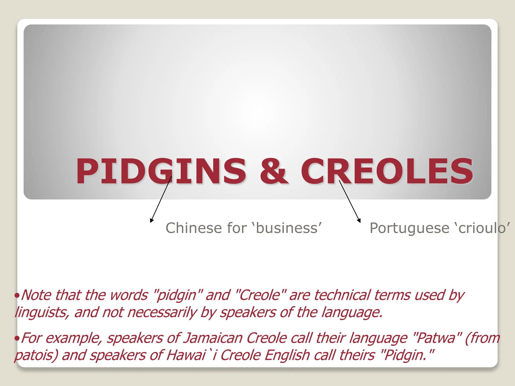 Pidgins Creoles Regional Dialects, Minority Dialects Varieties | PPTX