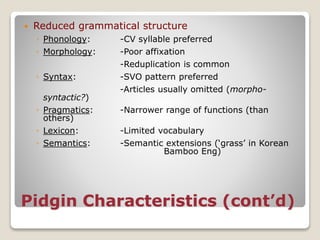 Pidgins Creoles Regional Dialects, Minority Dialects Varieties | PPTX