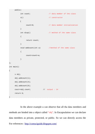 4 pillars of OOPS CONCEPT | PDF