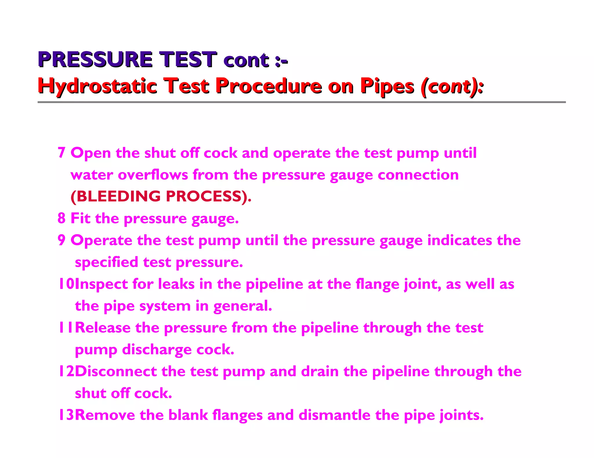 pipefitting pressure-test | PPT
