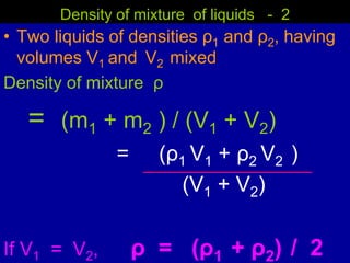 Density Of Liquids Formula
