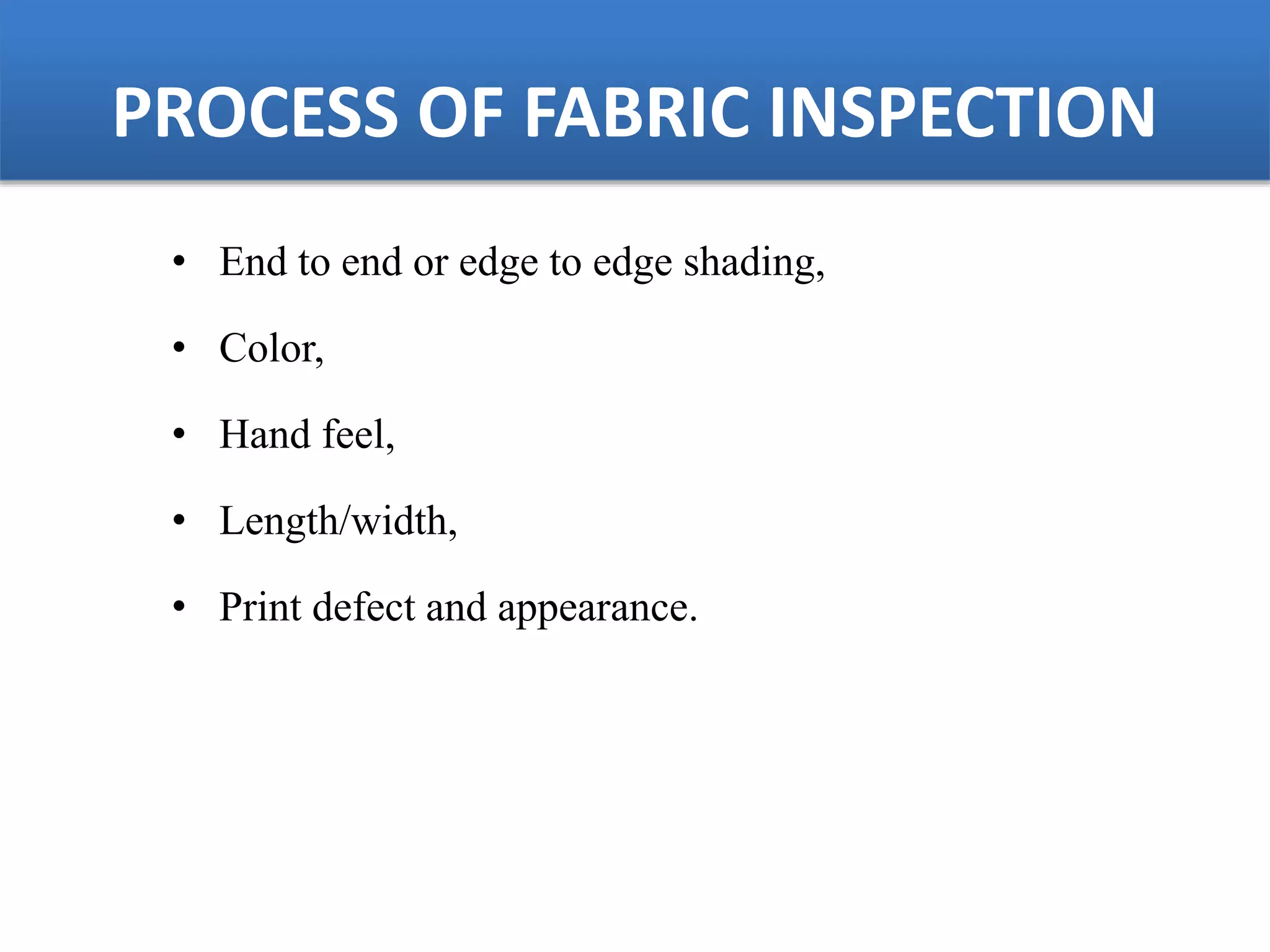4 point system for Fabric Inspection | PPTX