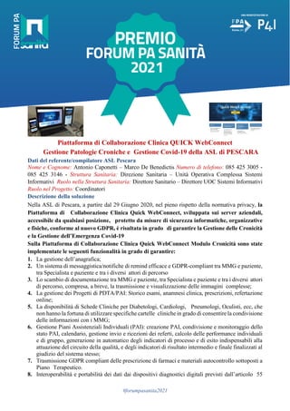 4 premio forum pa sanita 2021 template word | PDF