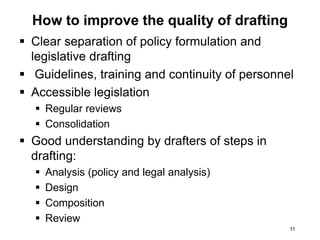 4 Principles and Policies for Good Policy Making and Legislative Drafting: OECD and EU ...