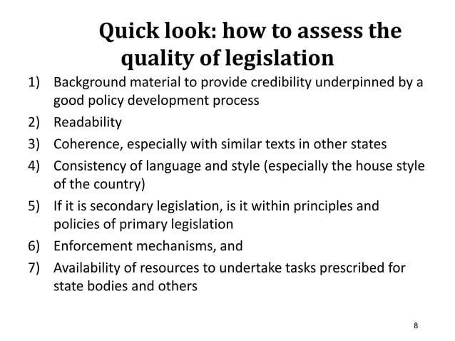 4 Principles and Policies for Good Policy Making and Legislative ...