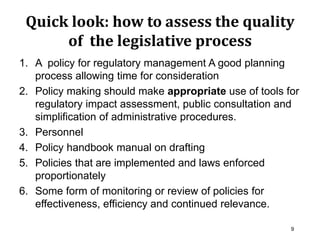 4 Principles and Policies for Good Policy Making and Legislative ...