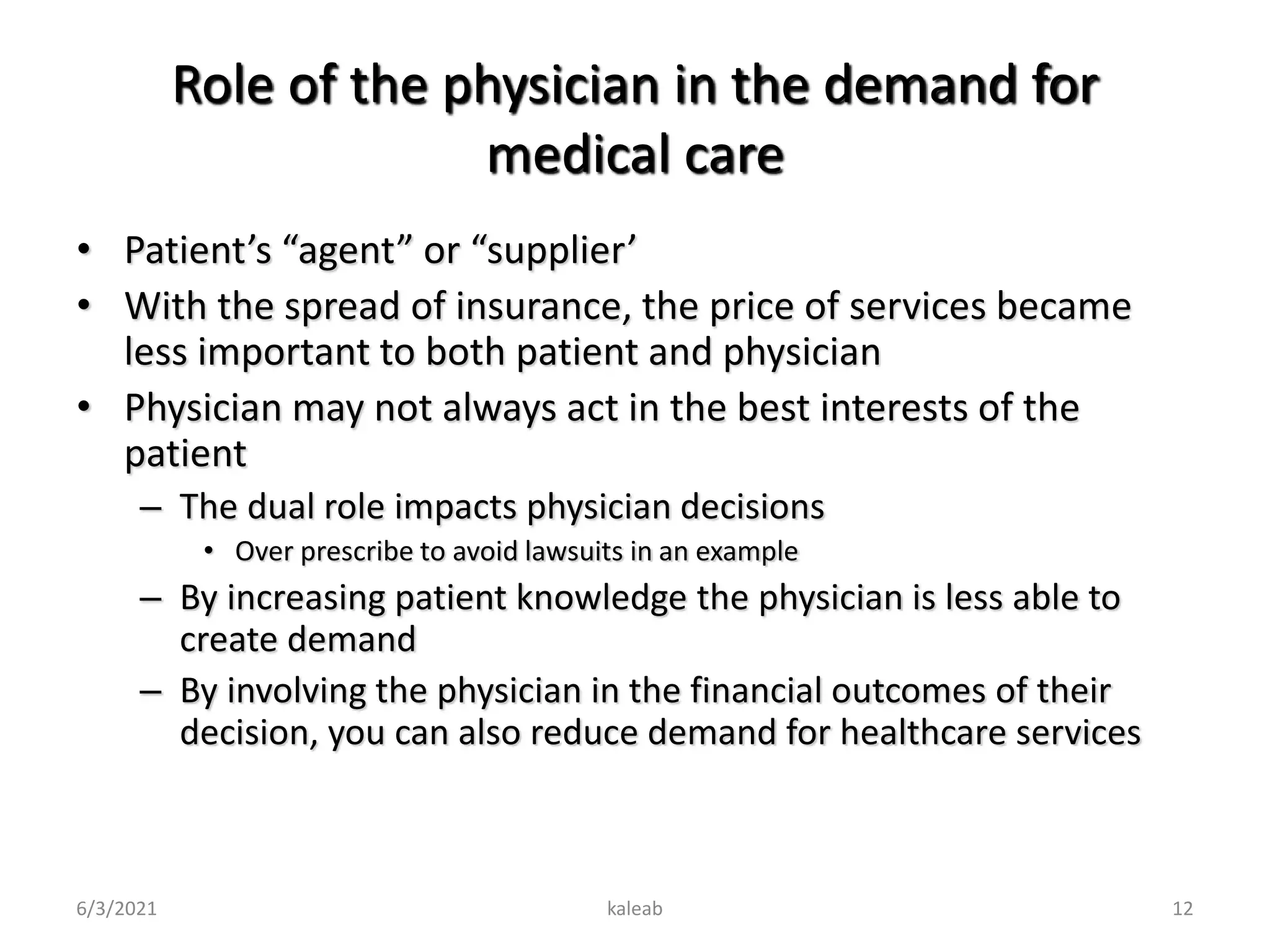 principles of health care demand and health care utilization patterns ...