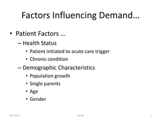 principles of health care demand and health care utilization patterns ...