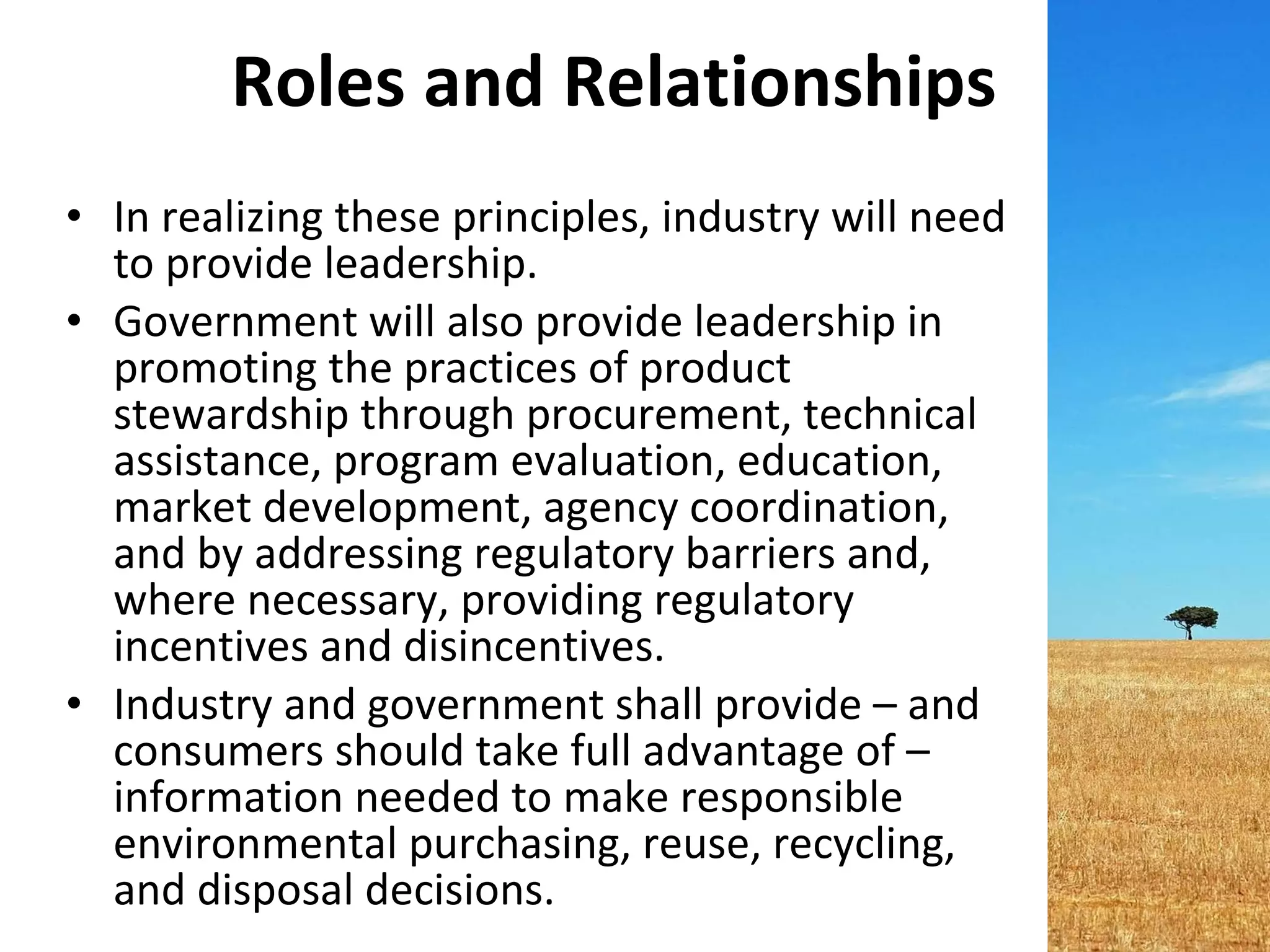 4 Principles of Product Stewardship | PPT