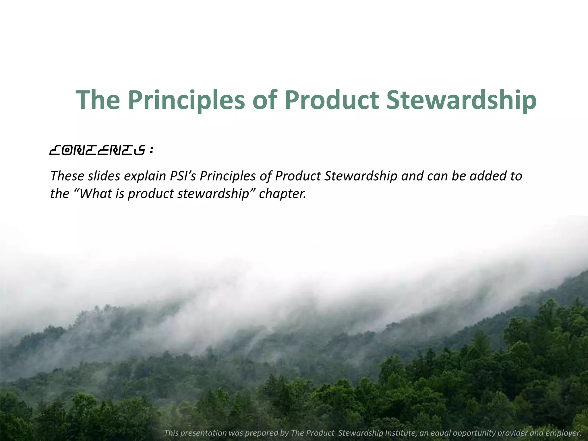 4 Principles of product stewardship | PPTX