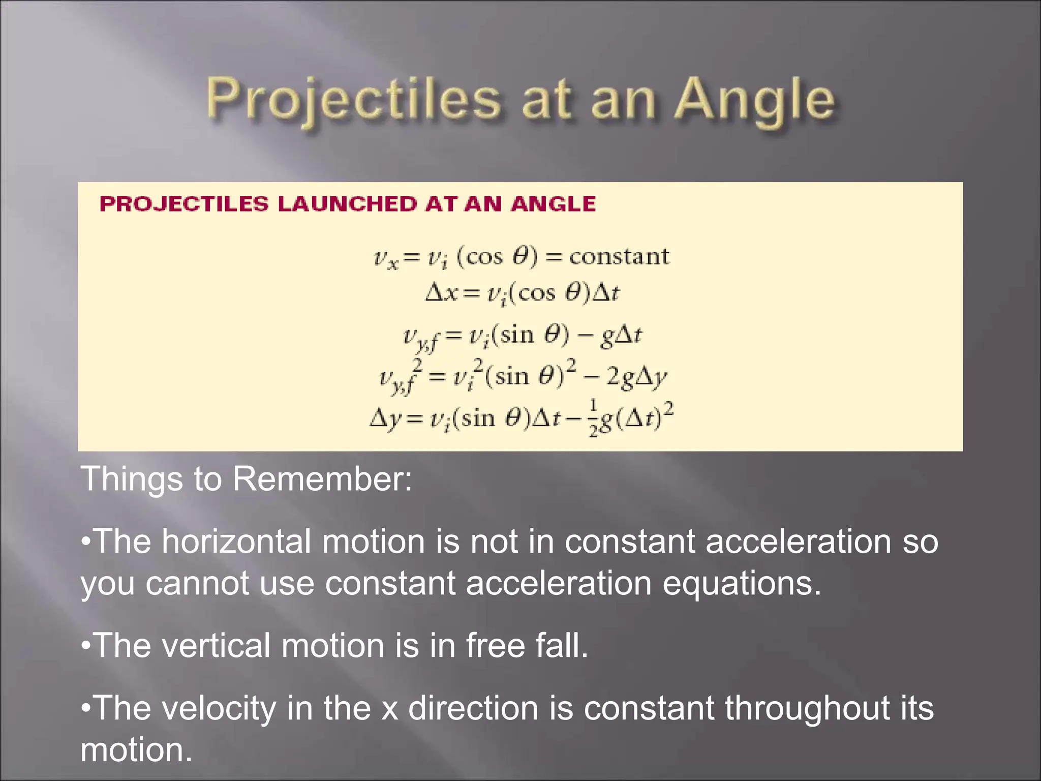 Physics class Introduction to Projectile motion | PPT