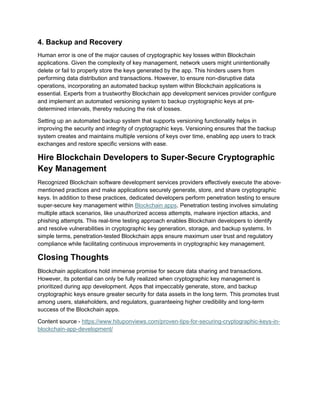 Secure Blockchain App Cryptographic Keys for Seamless Data Transactions | PDF