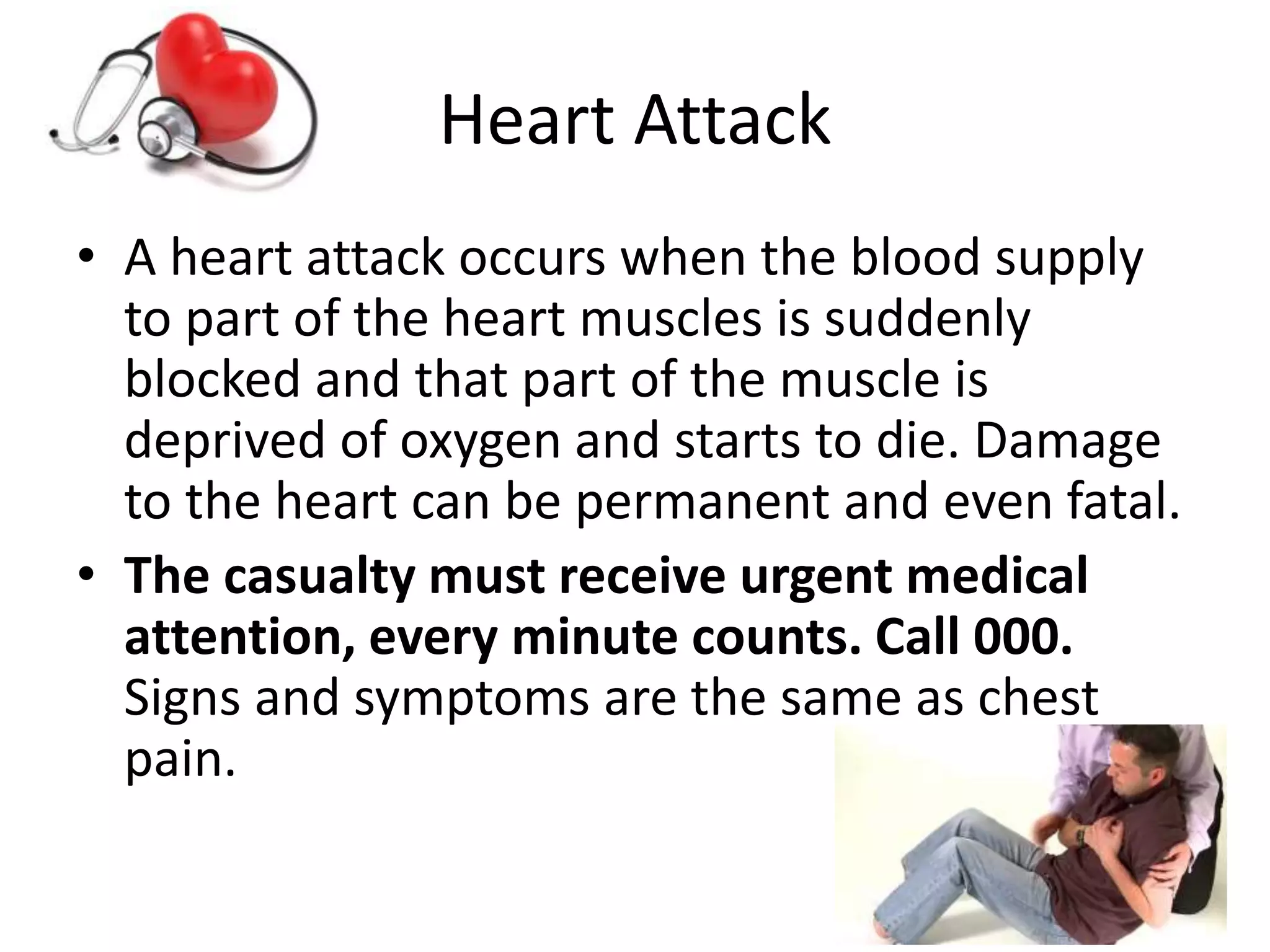 4 provide first aid chest pain | PPTX