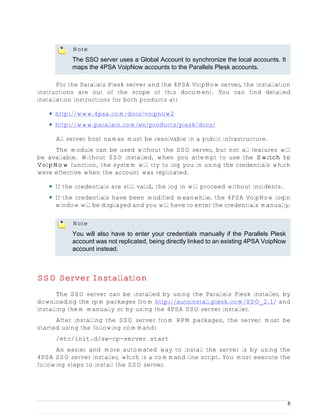 4PSA VoipNow Plesk Module 2.0.2 | PDF