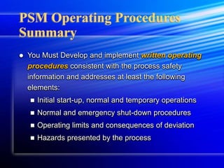 Process Safety Management of Highly Hazardous & Explosive Chemicals | PPT