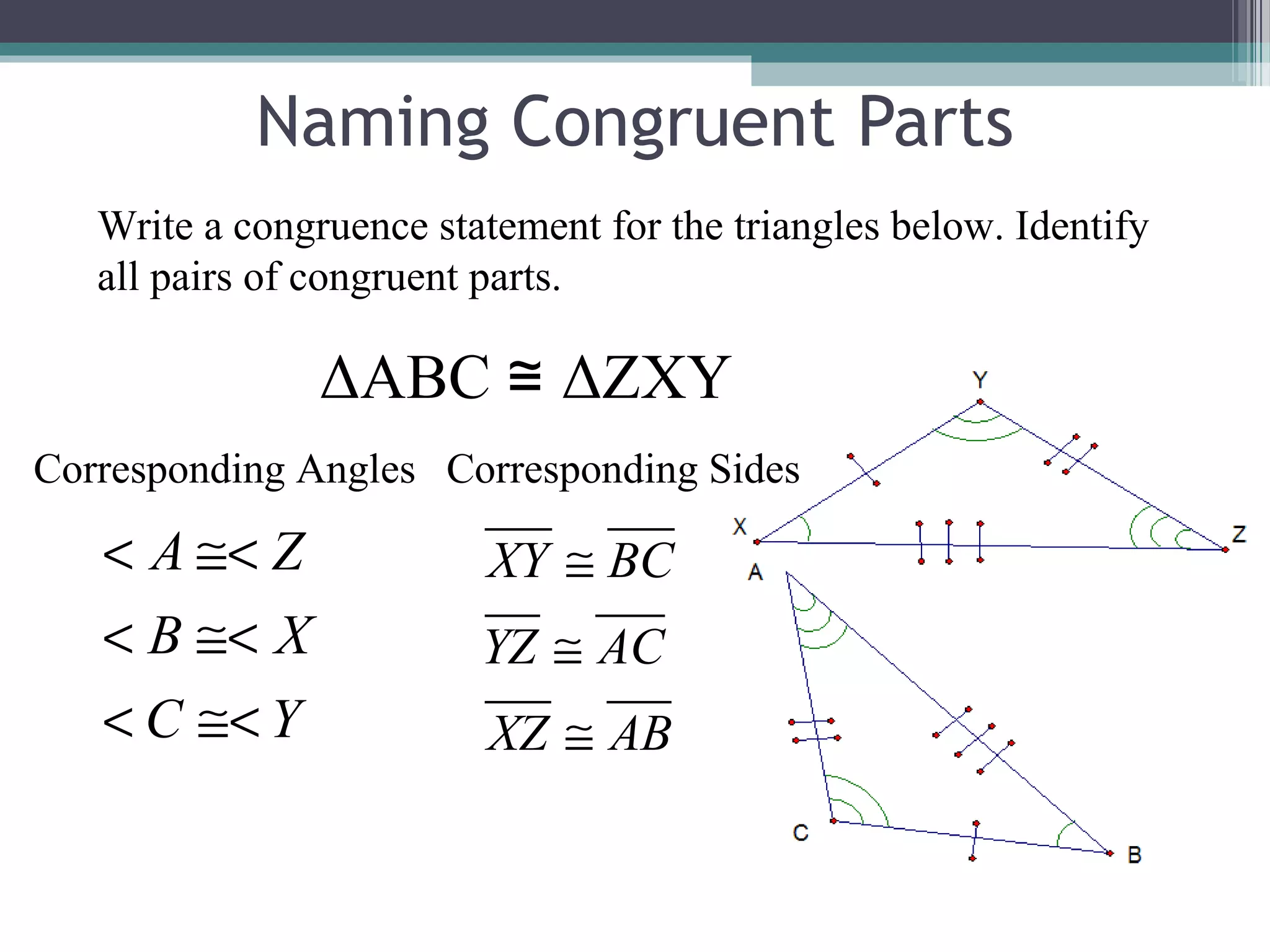 4.2 Congruence and Triangles | PPT