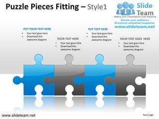 4 puzzle pieces in a line fitting design 1 powerpoint ppt slides. | PDF