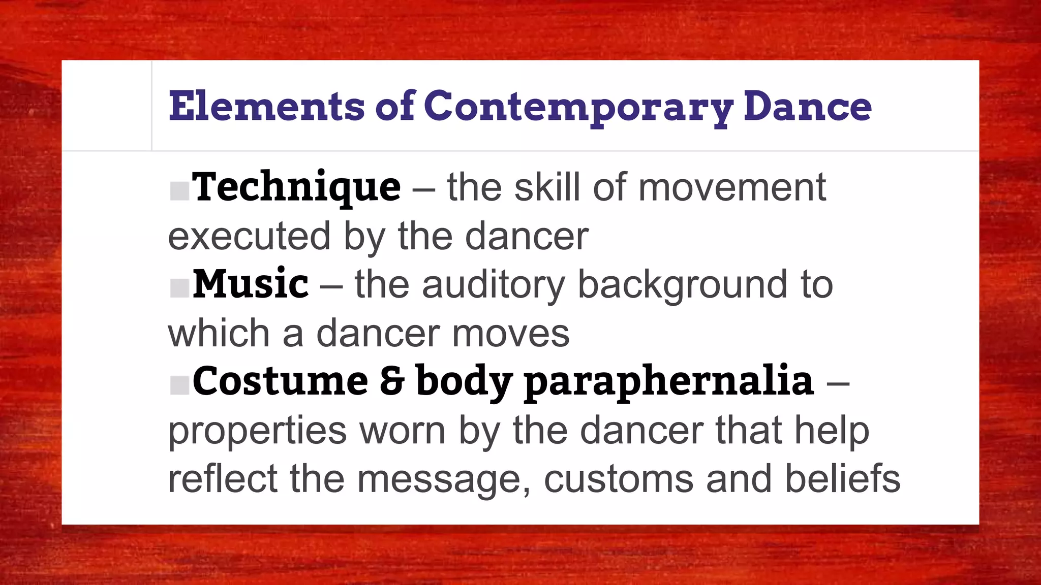 4 q.4. contemporary dance | PPTX