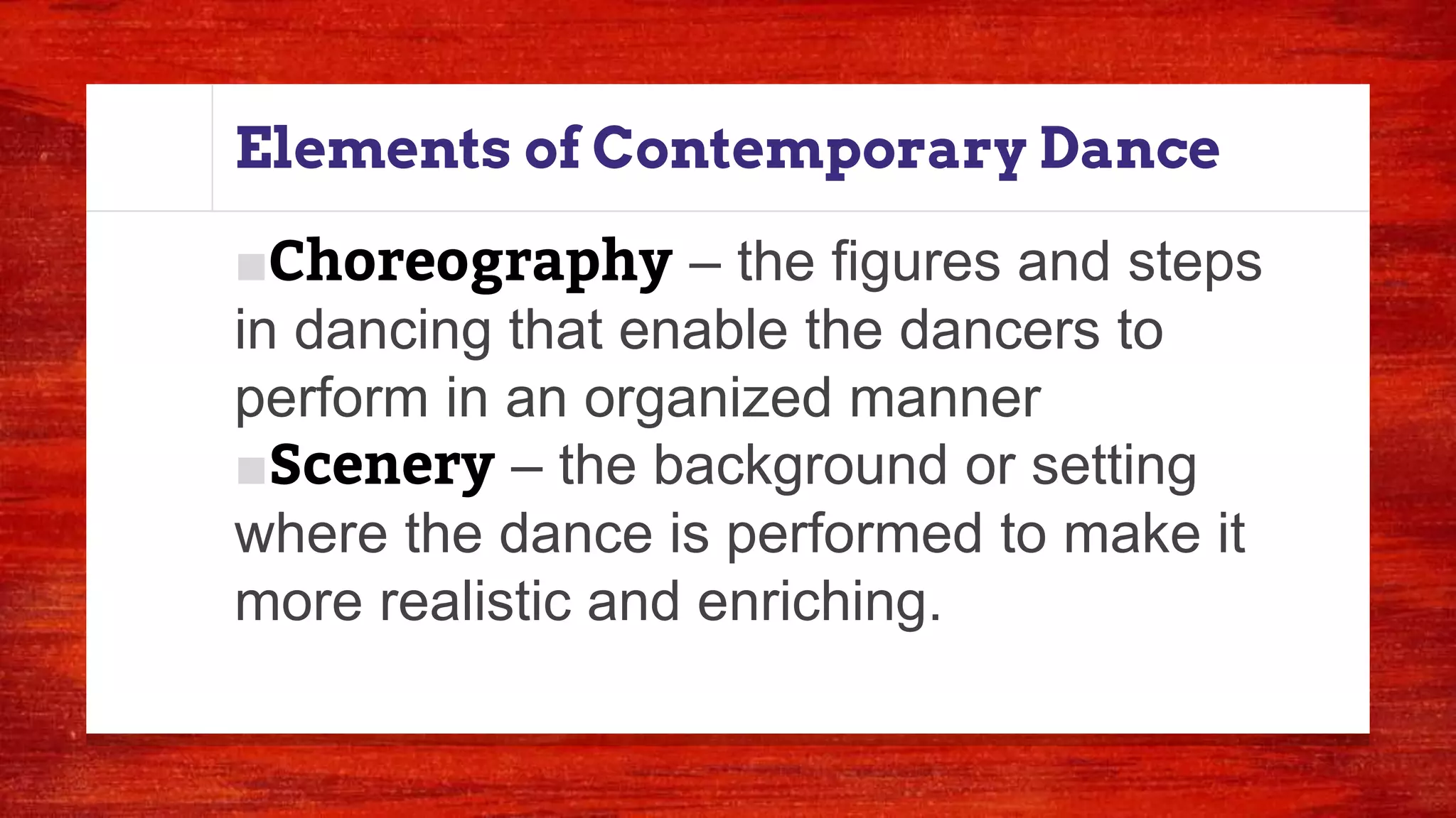 4 q.4. contemporary dance | PPTX
