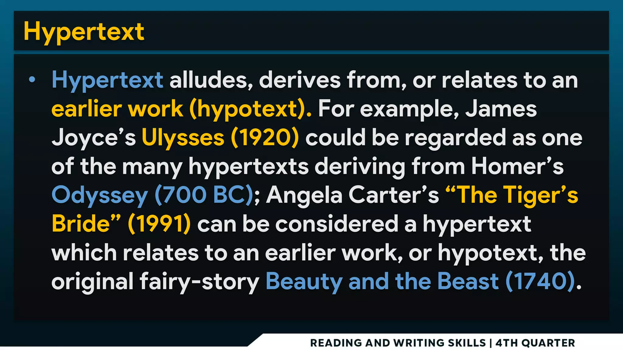 Reading & Writing Skills | Hypertext, Hypotext and Hyperlik | PDF