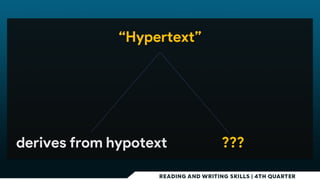 Reading & Writing Skills | Hypertext, Hypotext and Hyperlik | PDF
