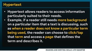 Reading & Writing Skills | Hypertext, Hypotext and Hyperlik | PDF