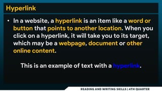 Reading & Writing Skills | Hypertext, Hypotext and Hyperlik | PDF