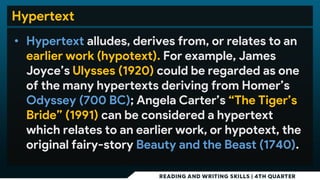 Reading & Writing Skills | Hypertext, Hypotext and Hyperlik | PDF