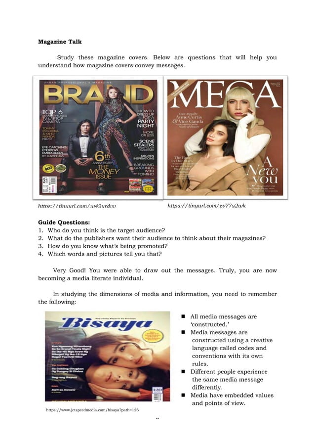 MEDIA AND INFORMATION LITERACY TEXTBOOKS | PDF