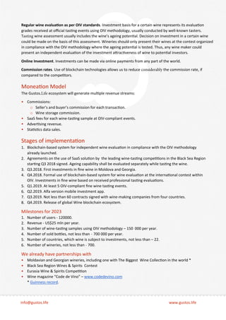 Executive summary. Gustos.life Global fine wine ecosystem | PDF