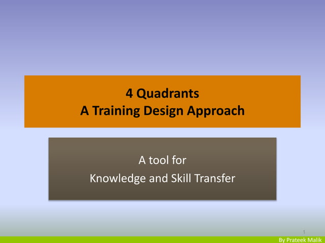 4 Quadrant Approach | PPTX | Education