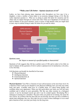 4 Quadrants of Life | PDF
