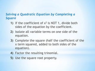 First Quarter - Chapter 2 - Quadratic Equation | PPTX