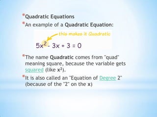 First Quarter - Chapter 2 - Quadratic Equation | PPTX