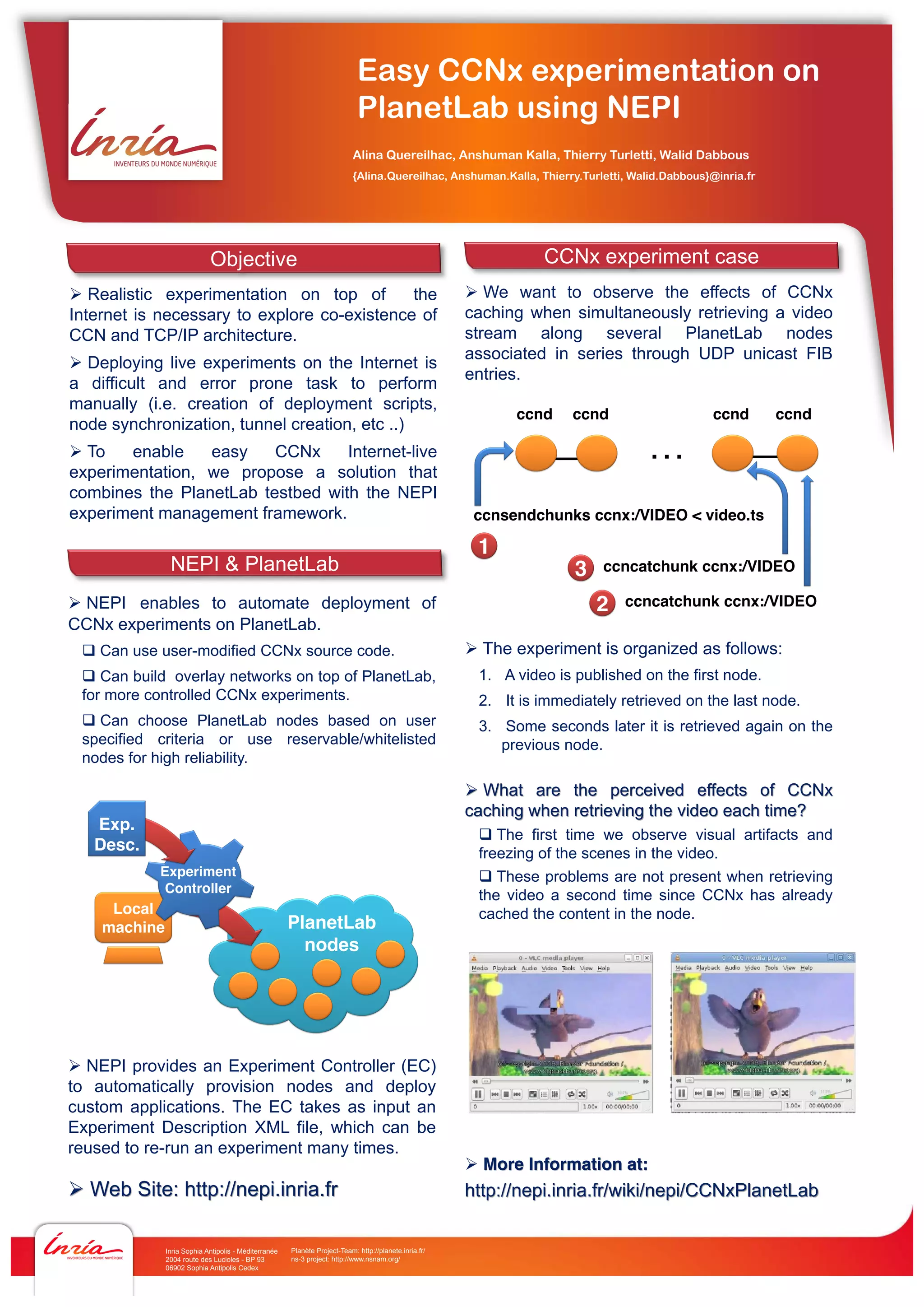 CCNxCon2012: Session 5: Easy CCNx experimentation on PlanetLab | PDF