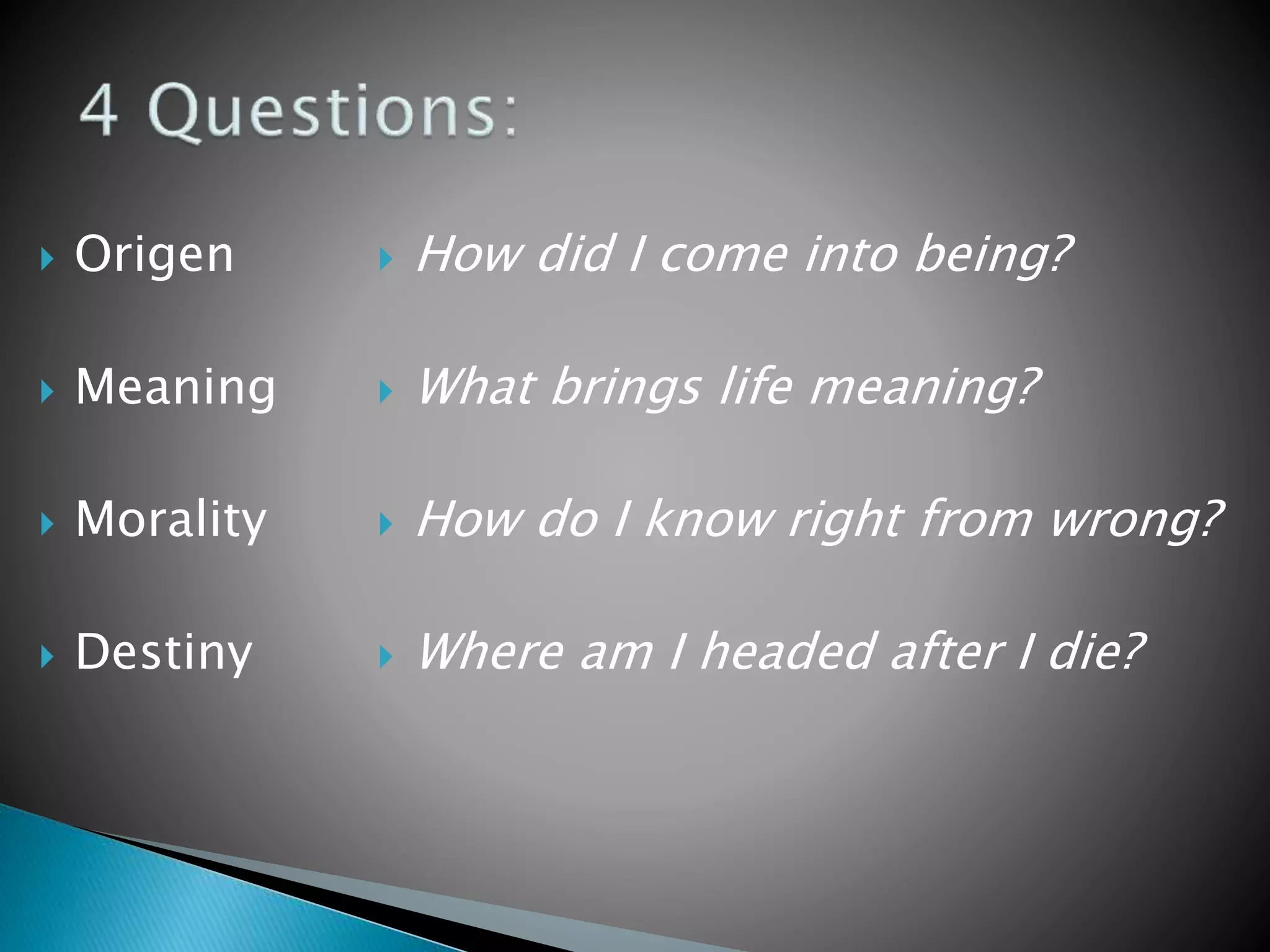 Meaning and the 4 questions (Theo On Tap) | PPTX