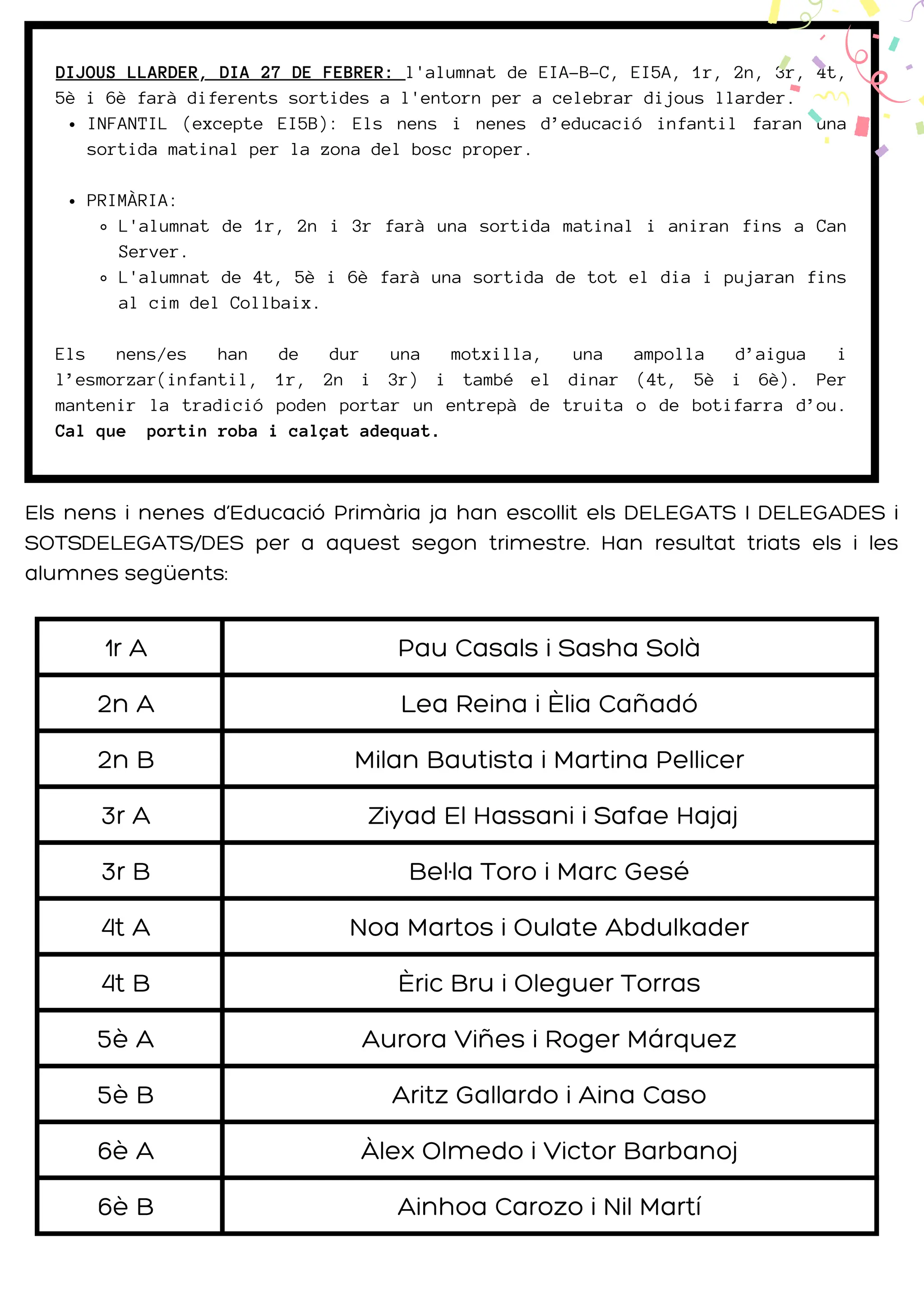 4 RATLLES FEBRER 2024 - Escola Ametllers | PDF