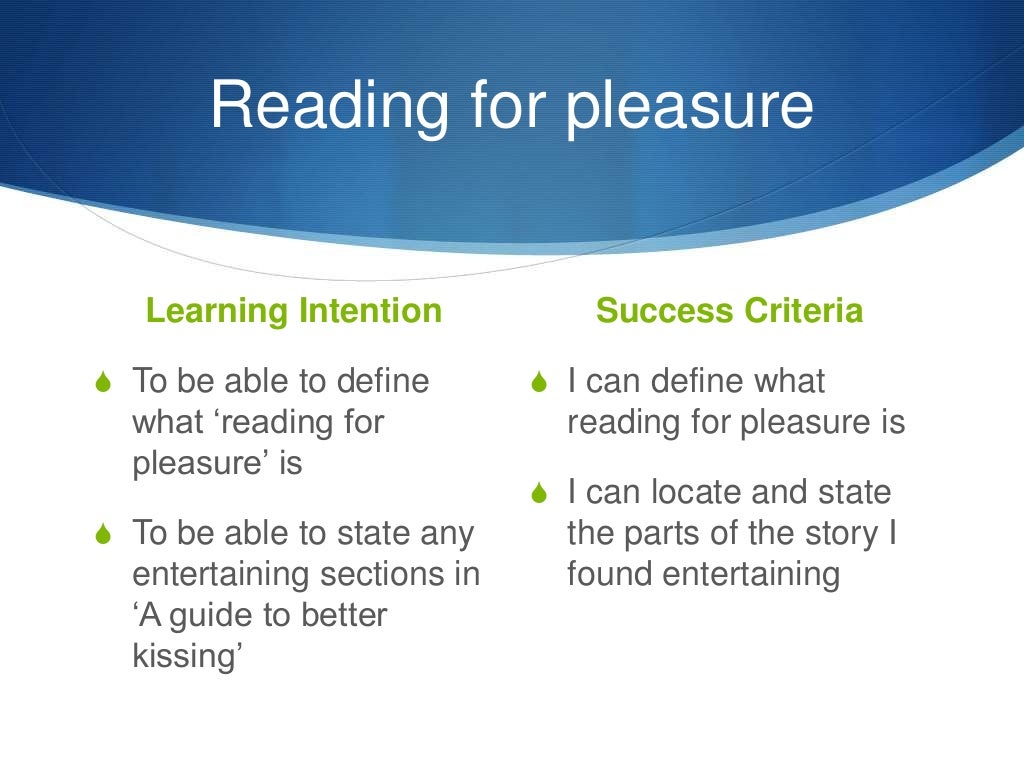 4 Reading for pleasure 4 Reading for pleasure