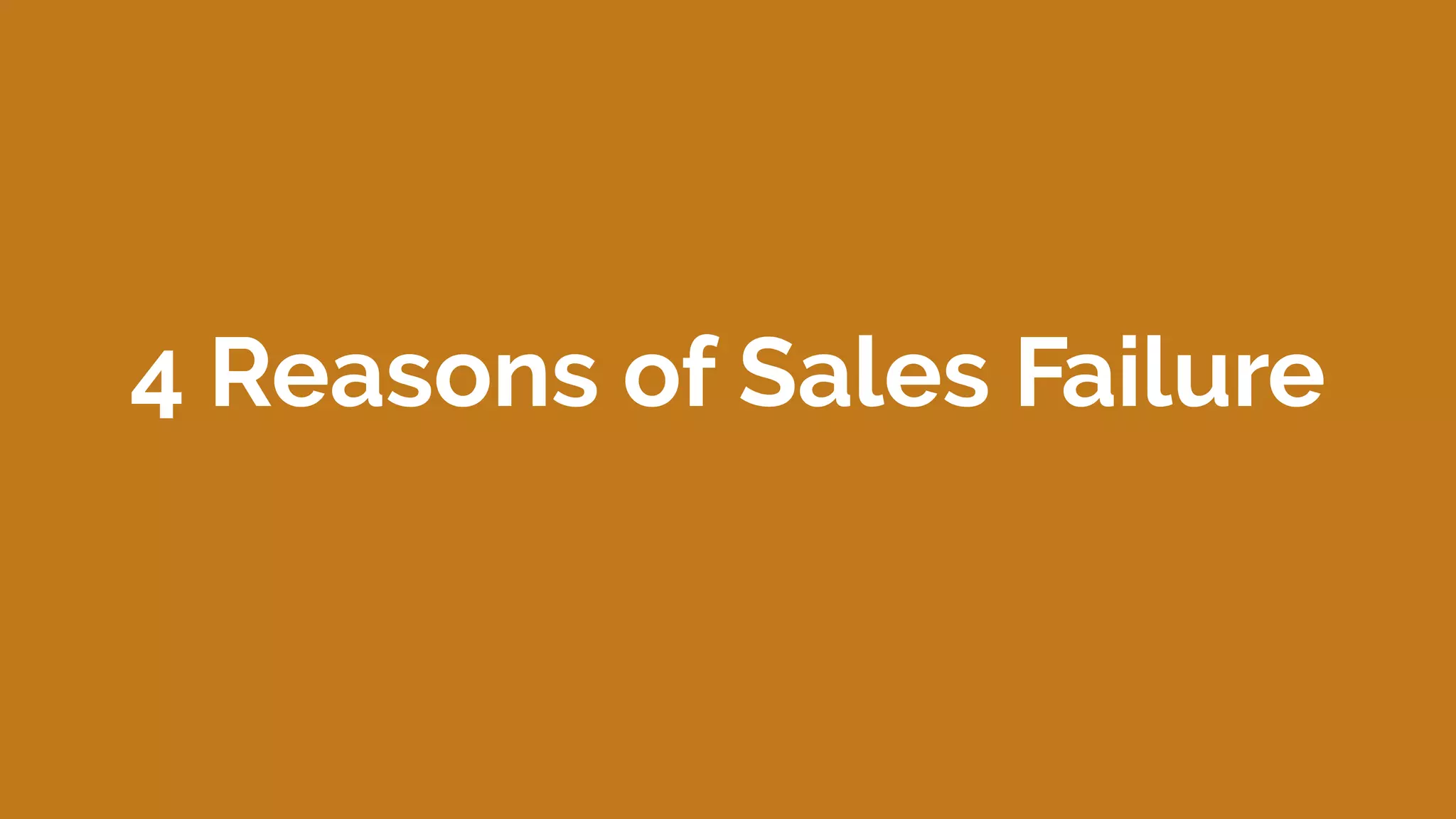 4 reasons of sales failure | PPT