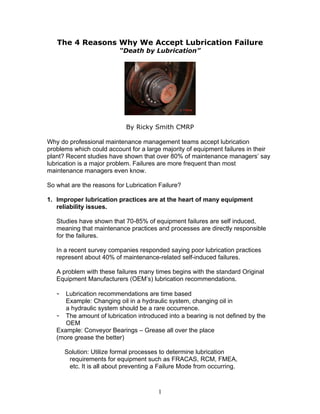 4 Reasons Why We Accept Lubrication Failures | PDF