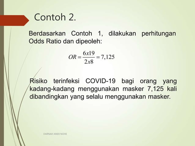 [4]relative risk dan odds rasio tabel kontingensi 2x2 1 | PPT