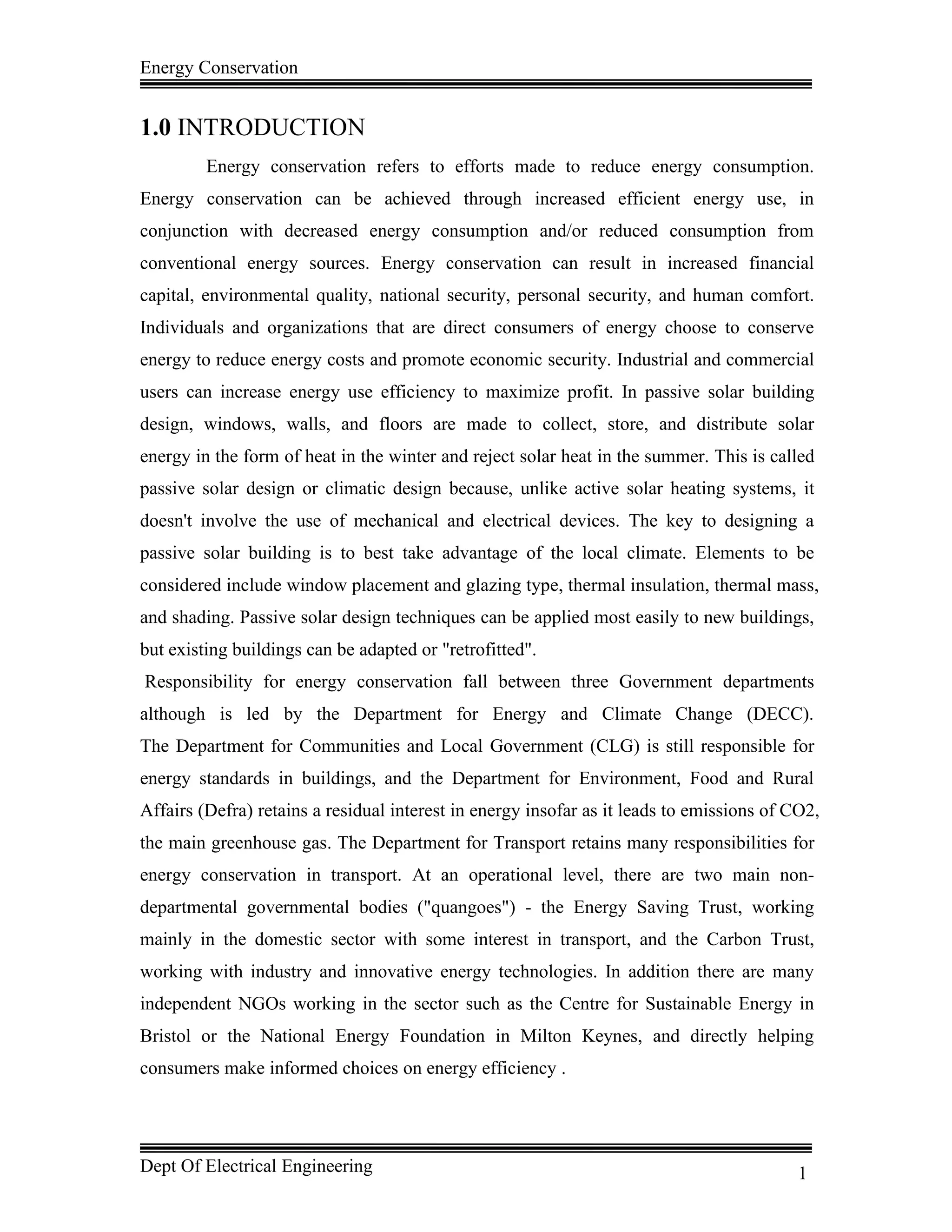 ENERGY CONSERVATION report in PDF | PDF