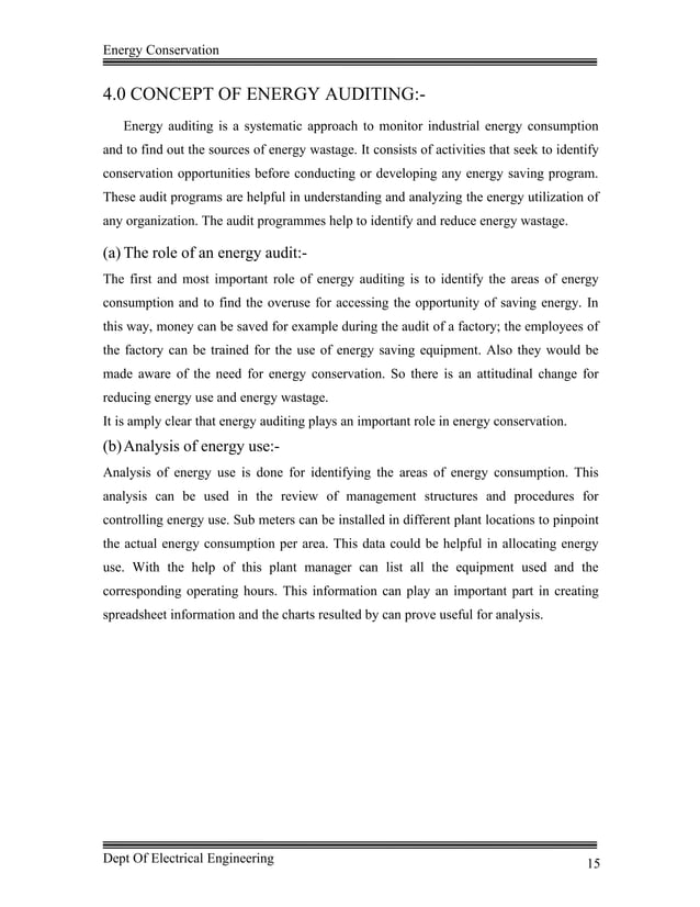 ENERGY CONSERVATION report in PDF | PDF