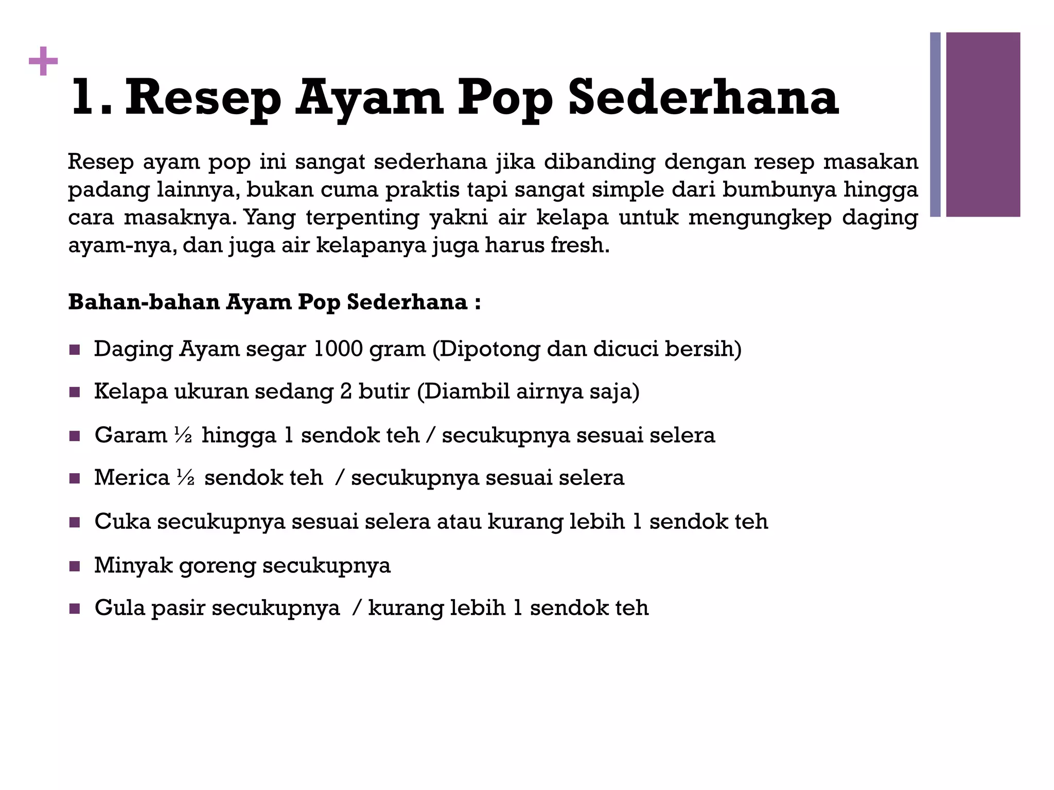 4 Resep Ayam Pop Spesial Rumah Makan Padang Beserta Sambalnya | PPT