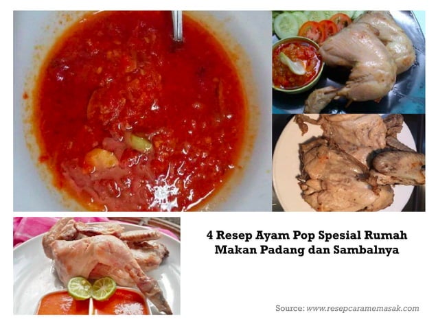 4 Resep Ayam Pop Spesial Rumah Makan Padang Beserta Sambalnya | PPT