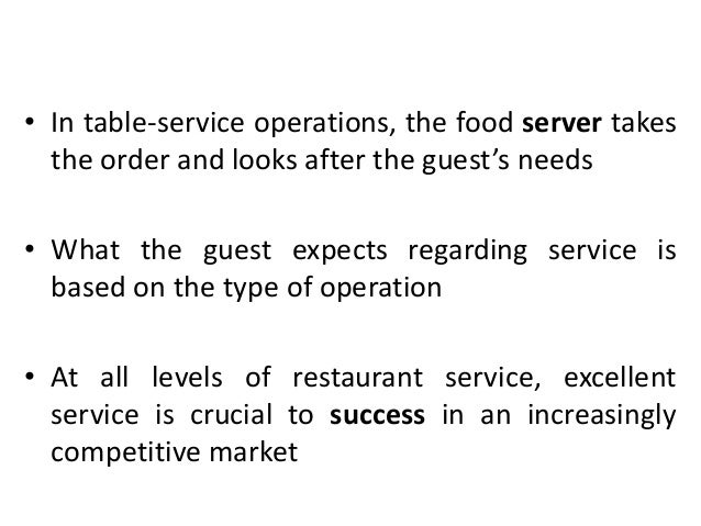 Restaurant operations