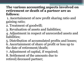 Retirement & Death of a Partner in a partnership firm | PPTX