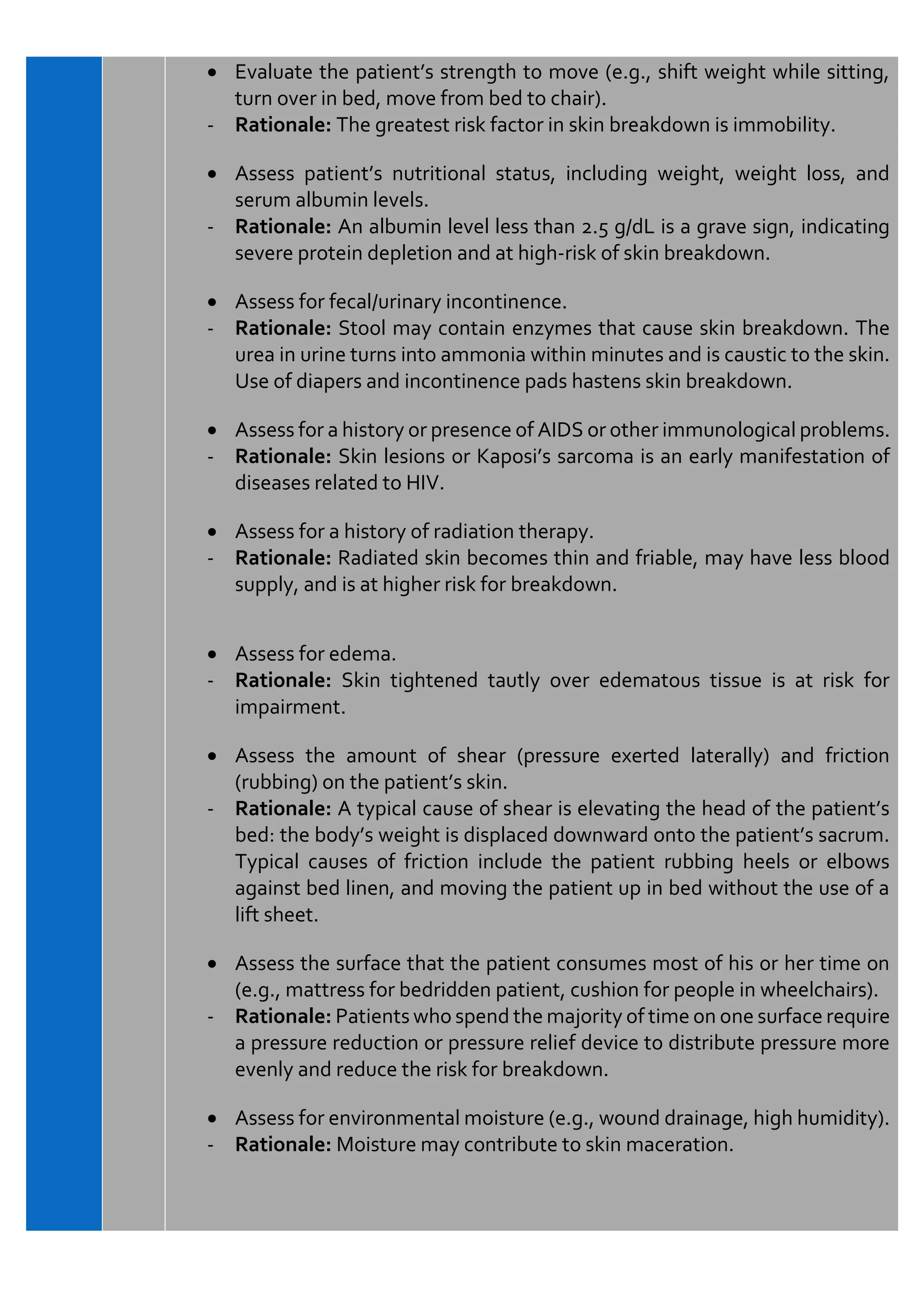 Risk for impaired skin integrity Nursing Care Plan | PDF